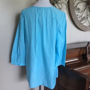 Studio Works | Tops | Nwt Studio Works Size Xl Blue Peasant Blouse Top ...
